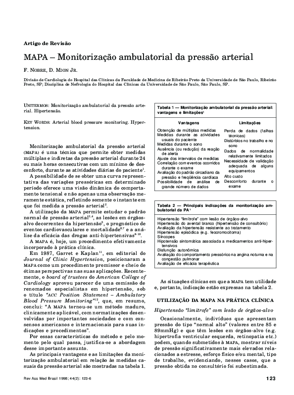 (PDF) MAPA -- Monitorização ambulatorial da pressão arterial