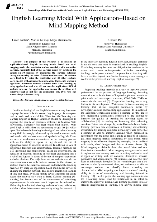 (PDF) English Learning Model With Application–Based on Mind Mapping Method