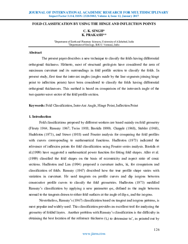 (PDF) Fold Classification by Using the Hinge and Inflection Points