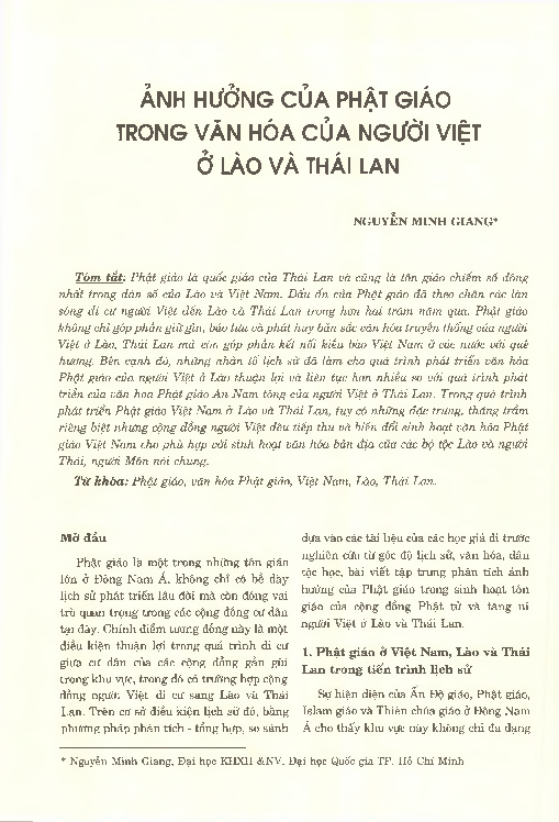 (PDF) THE IMPACT OF BUDDHISM IN VIETNAMESE CULTURE IN LAOS AND THAILAND