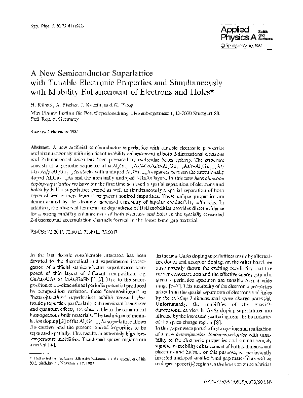 (PDF) A new semiconductor superlattice with tunable electronic ...