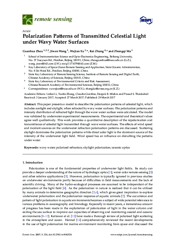 (PDF) Polarization Patterns of Transmitted Celestial Light under Wavy ...