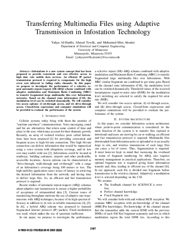 (PDF) Transferring multimedia files using adaptive transmission in ...