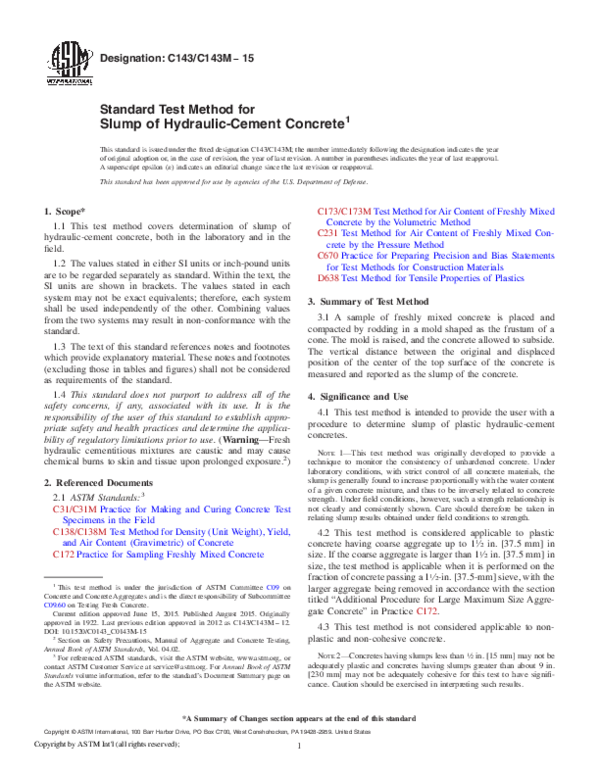 (PDF) Designation: C143/C143M − 15 Standard Test Method for Slump of ...