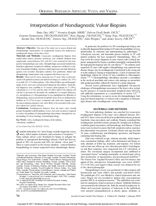 (PDF) Interpretation of Nondiagnostic Vulvar Biopsies