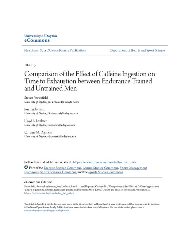 (PDF) Comparison of the Effect of Caffeine Ingestion on Time to ...
