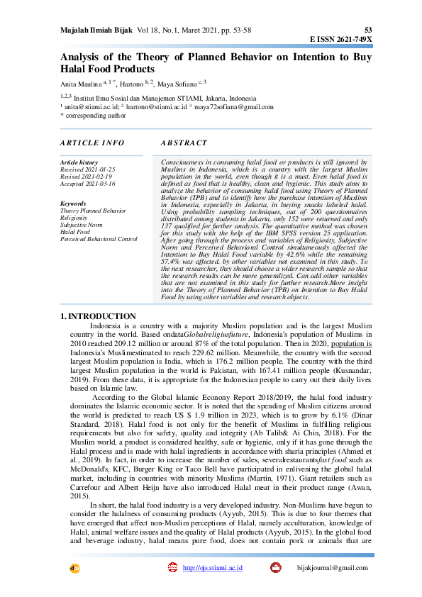 (PDF) Analysis of the Theory of Planned Behavior on Intention to Buy ...