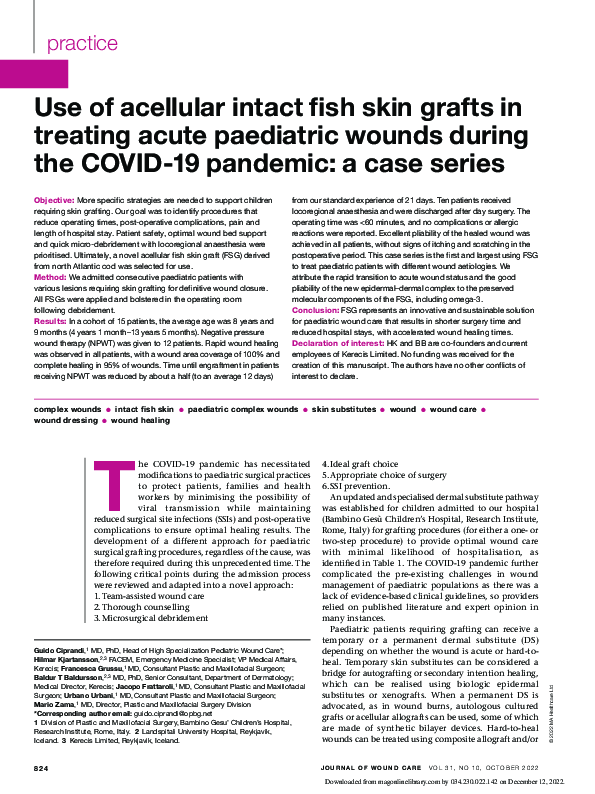 (PDF) Use of acellular intact fish skin grafts in treating acute ...