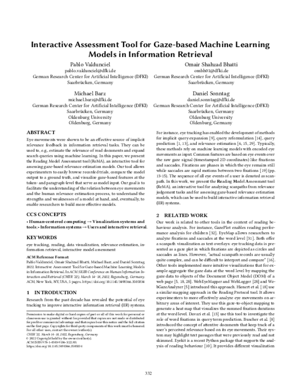 (PDF) Interactive Assessment Tool for Gaze-based Machine Learning Models in Information Retrieval