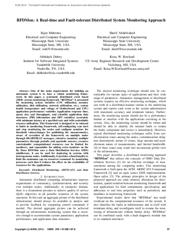 (PDF) Rfdmon: A real-time and fault-tolerant distributed system monitoring approach