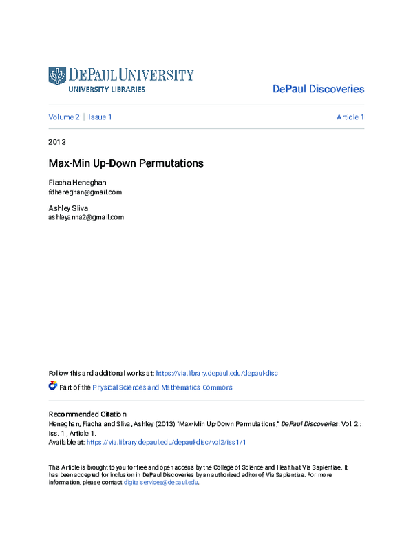 (PDF) Max-Min Up-Down Permutations