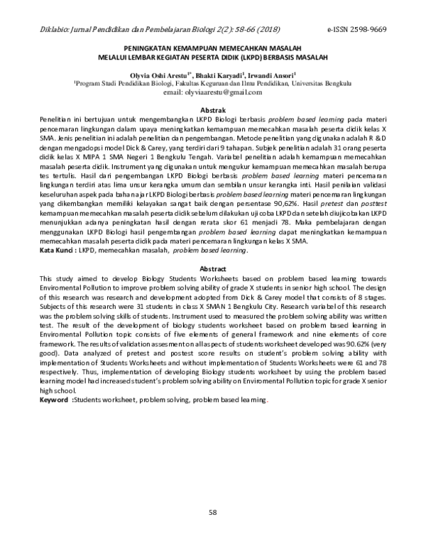 (PDF) Peningkatan Kemampuan Memecahkan Masalah Melalui Lembar Kegiatan Peserta Didik (LKPD ...