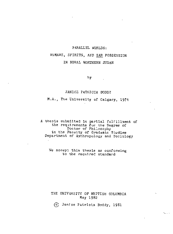 (PDF) Parallel worlds : humans, spirits, and ZAR possession in rural ...
