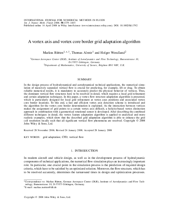(PDF) Vortex Axis Adaptation Algorithm for Grid Refinement