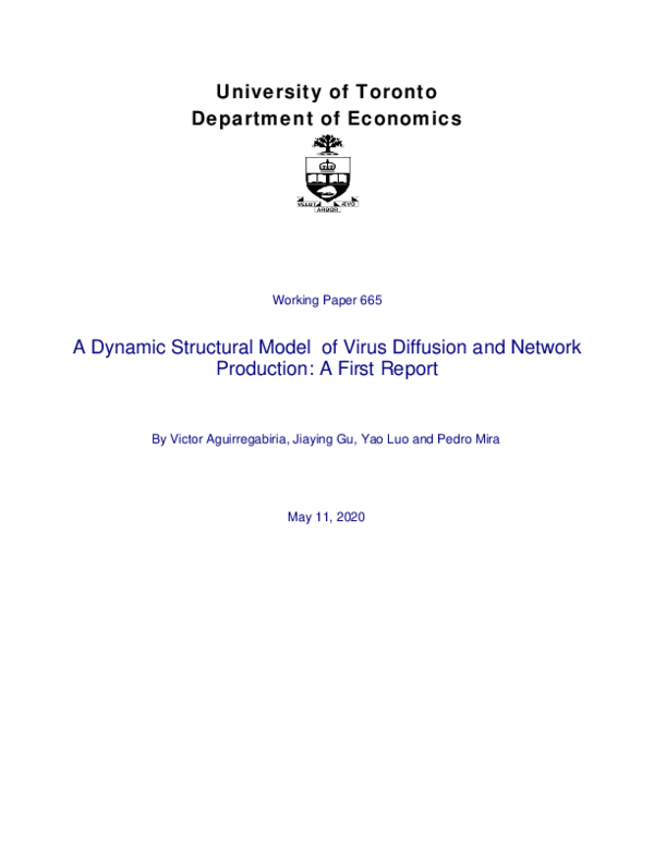 (PDF) A Dynamic Structural Model of Virus Diffusion and Network Production: A First Report