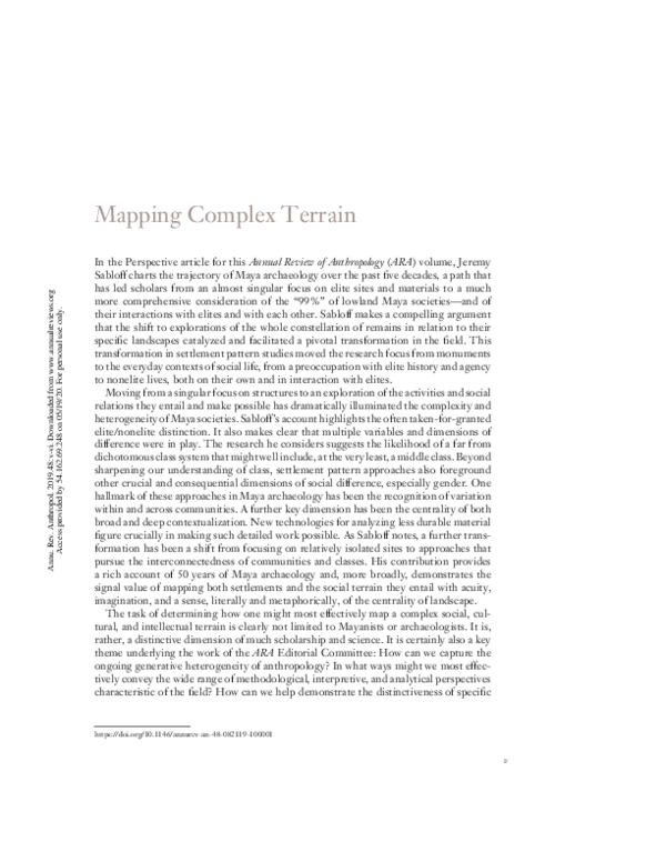 (PDF) Mapping Complex Terrain
