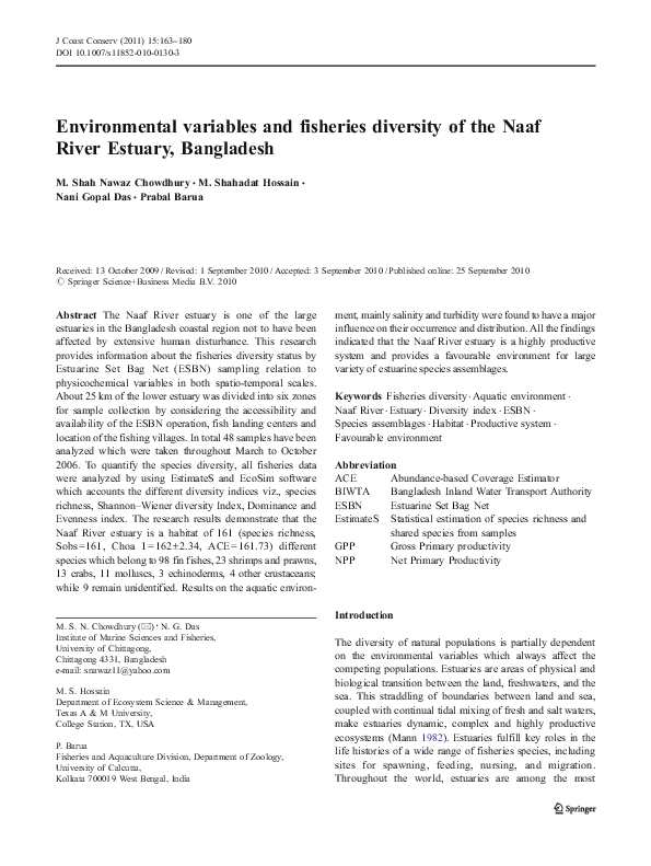 (PDF) Environmental variables and fisheries diversity of the Naaf River ...