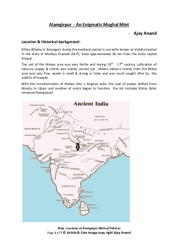 (PDF) Ajay Anand Alamgirpur An Enigmatic Mughal Mint acad