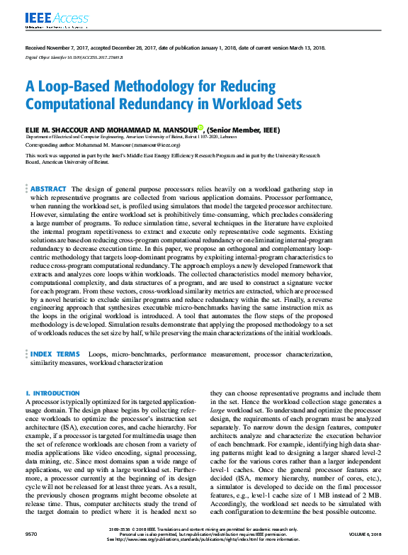 (PDF) A Loop-Based Methodology for Reducing Computational Redundancy in ...