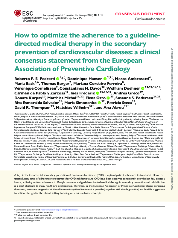 (PDF) How to optimize the adherence to a guideline-directed medical ...