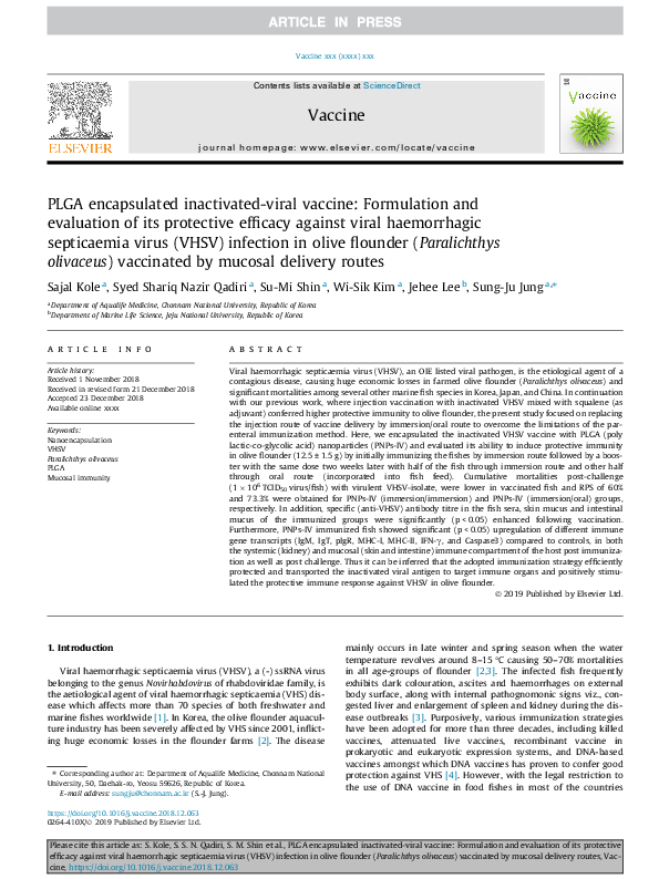 (PDF) PLGA encapsulated inactivated-viral vaccine: Formulation and ...