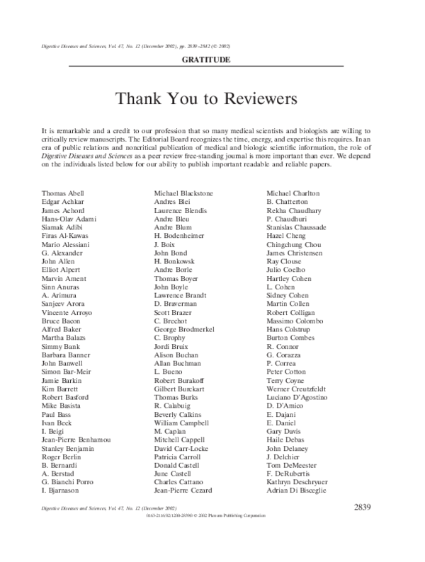 (PDF) Thank You to Reviewers | Donald Meinheit - Academia.edu