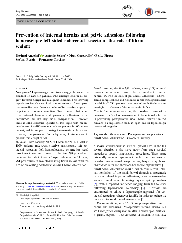 (PDF) Prevention of internal hernias and pelvic adhesions following ...