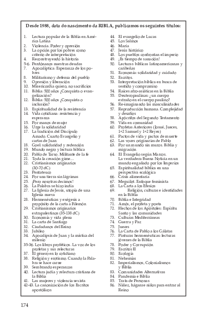 (PDF) Desde 1988, data do nascimento da RIBLA, publicamos os seguintes ...
