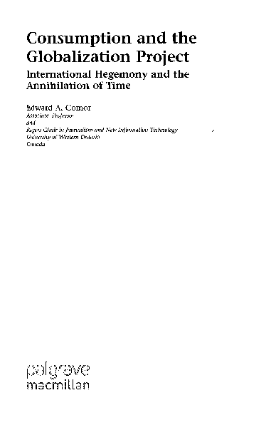 (PDF) Consumption and the globalization project : international ...