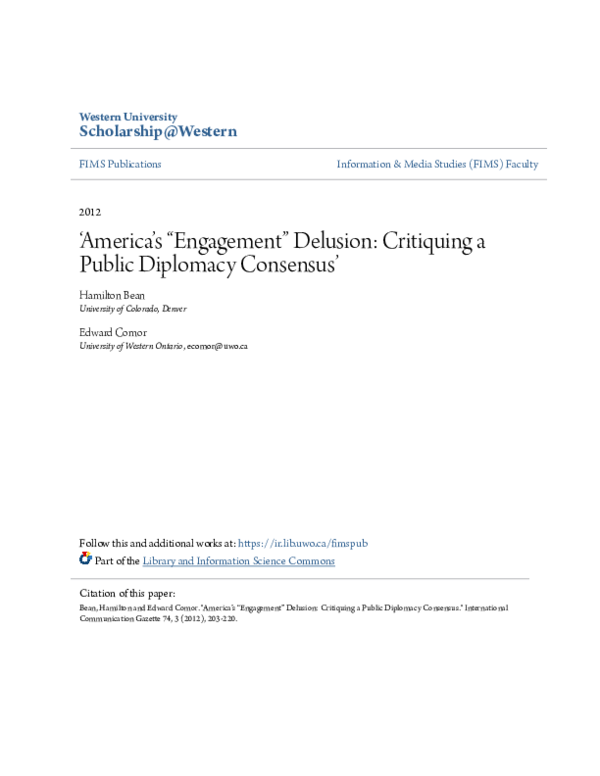 (PDF) America’s ‘engagement’ delusion