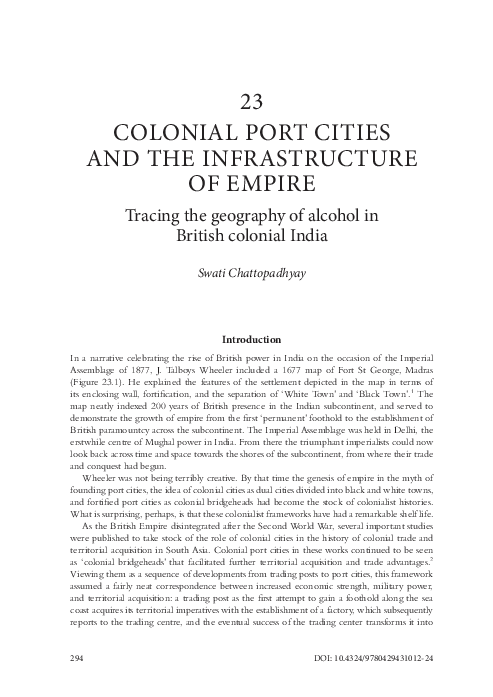 (PDF) Colonial port cities and the infrastructure of empire