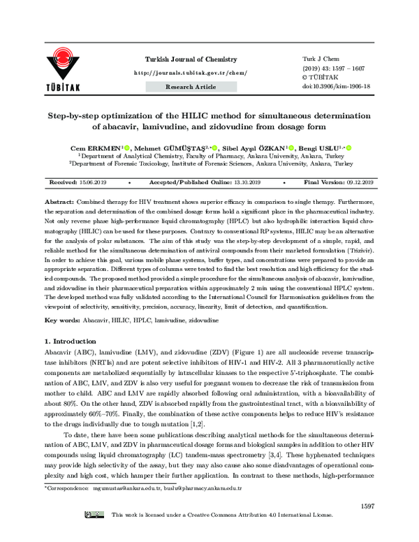 (PDF) Step-by-step optimization of the HILIC method for simultaneous determinationof abacavir ...