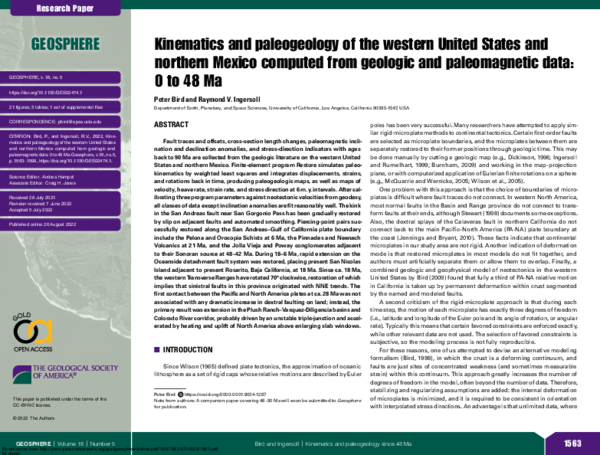 (PDF) Kinematics and paleogeology of the western United States and ...