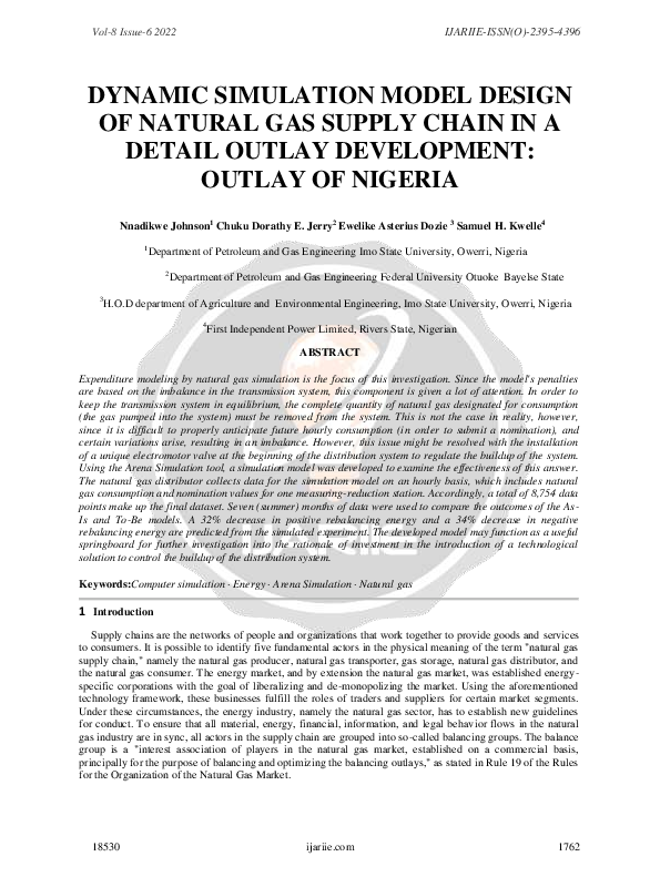 (PDF) DYNAMIC SIMULATION MODEL DESIGN OF NATURAL GAS SUPPLY CHAIN IN A DETAIL OUTLAY DEVELOPMENT ...