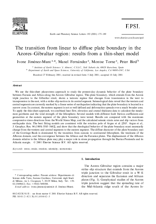 (PDF) The transition from linear to diffuse plate boundary in the ...