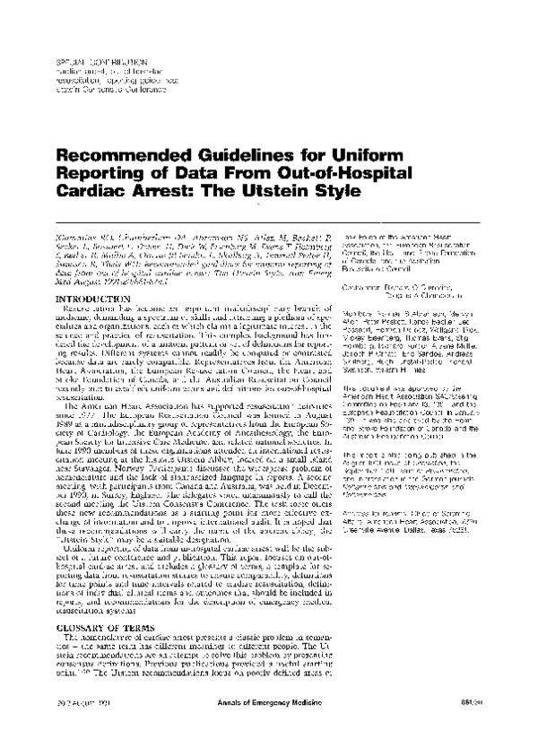 (PDF) Recommended guidelines for uniform reporting of data from out-of ...