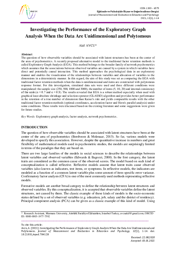 (PDF) Investigating the Performance of the Exploratory Graph Analysis ...