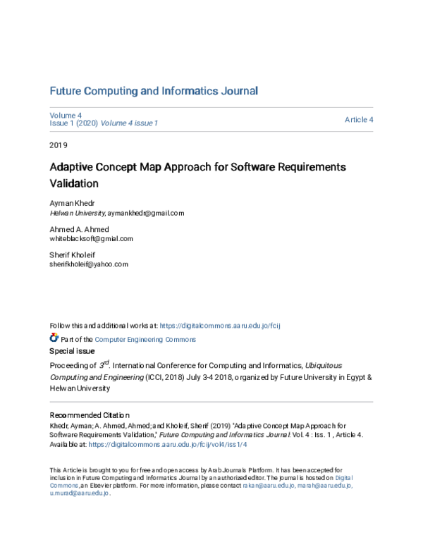 (PDF) Adaptive Concept Map Approach for Software Requirements Validation