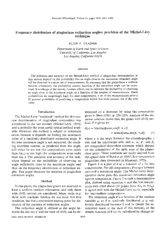(PDF) Frequency distribution of plagioclase extinction angles ...