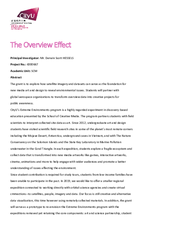 (PDF) The overview effect