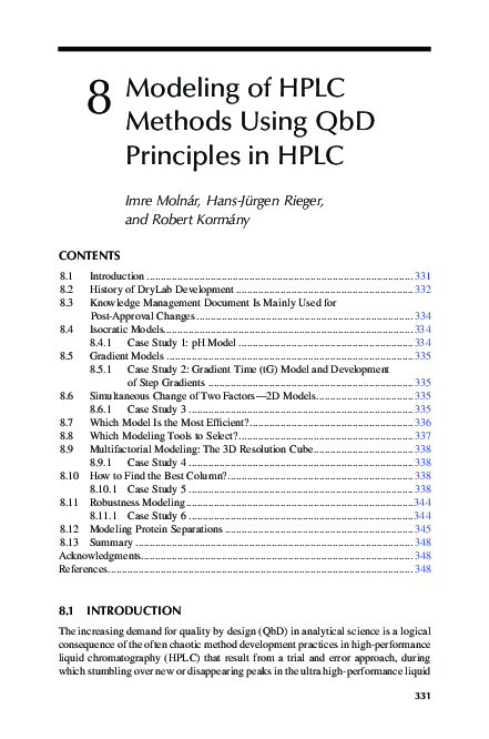(PDF) Modeling of HPLC Methods Using QbD Principles in HPLC