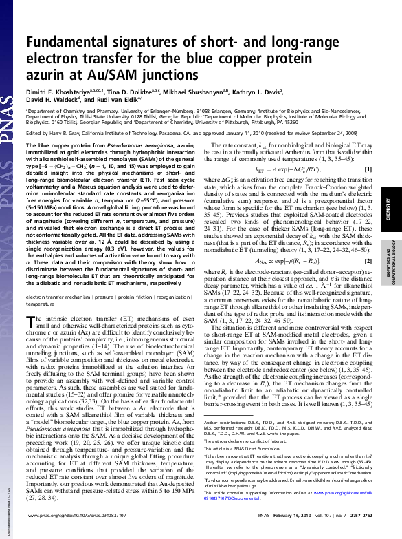 (PDF) Fundamental signatures of short- and long-range electron transfer ...