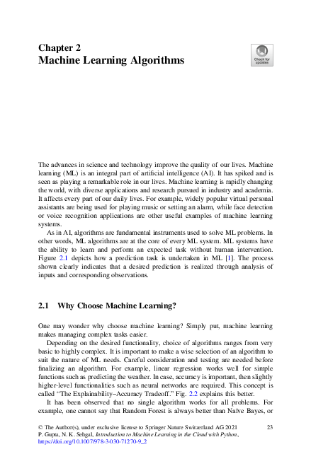 (PDF) Machine Learning Algorithms