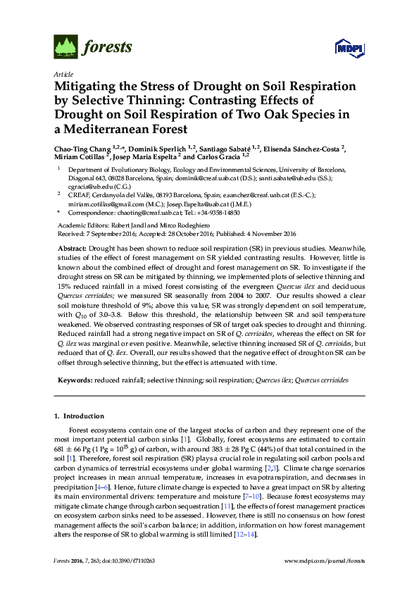 (PDF) Mitigating the Stress of Drought on Soil Respiration by Selective ...