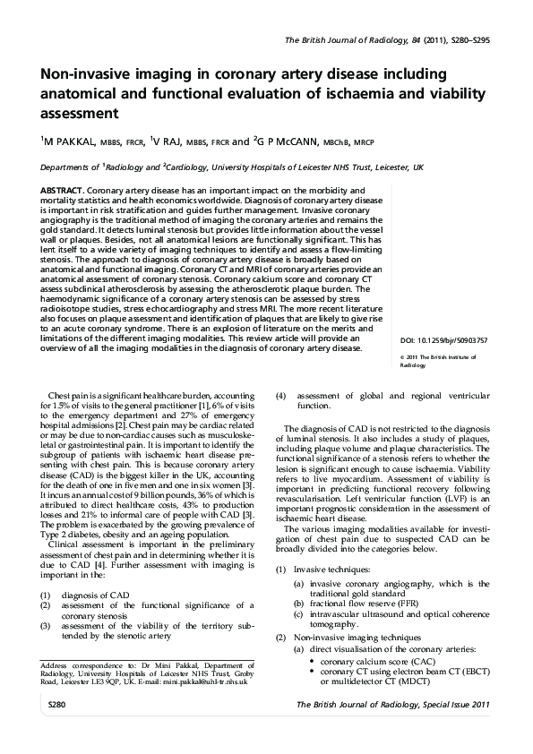 (PDF) Non-invasive imaging in coronary artery disease including ...