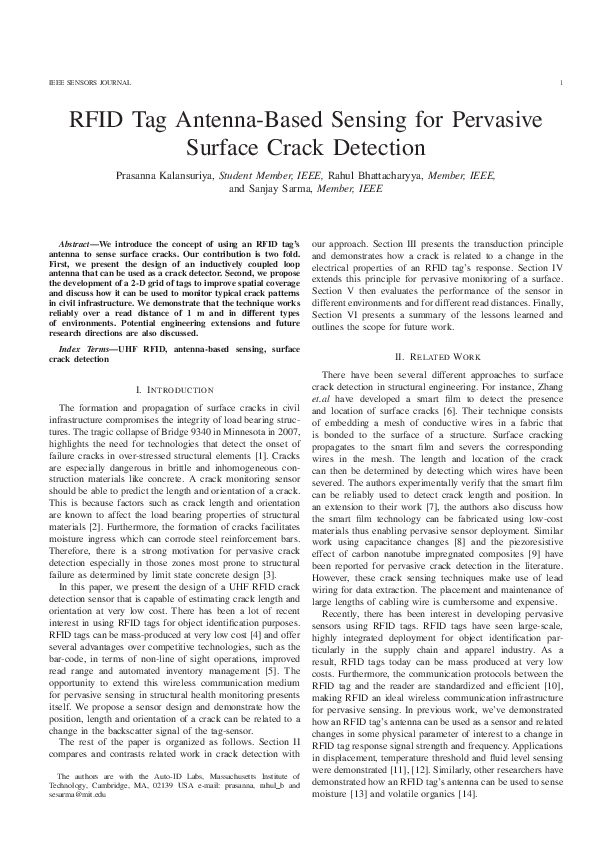 (PDF) RFID Tag Antenna-Based Sensing for Pervasive Surface Crack Detection