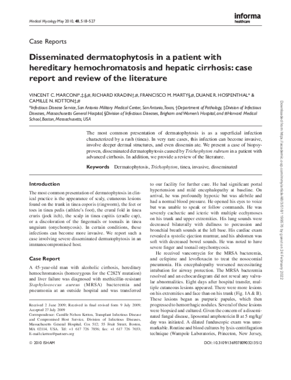 (PDF) Disseminated dermatophytosis in a patient with hereditary ...