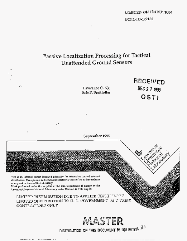 (PDF) Passive localization processing for tactical unattended ground ...