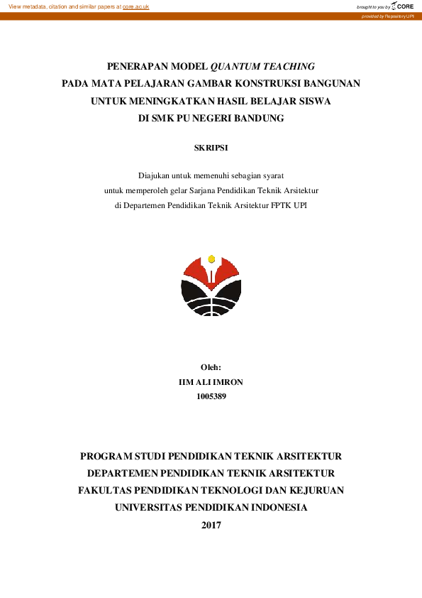 (PDF) Penerapan Model Quantum Teachingpada Mata Pelajaran Gambar Konstruksi Bangunanuntuk ...