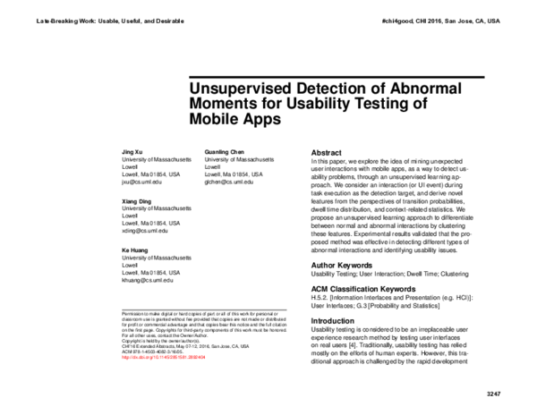 (PDF) Unsupervised Detection of Abnormal Moments for Usability Testing ...